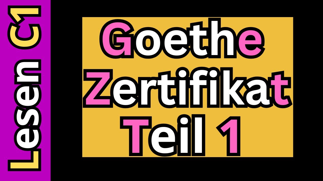 Lesen Goethe Zertifikat C1 Teil 1 German Reading Exam C1 #deutsch - YouTube