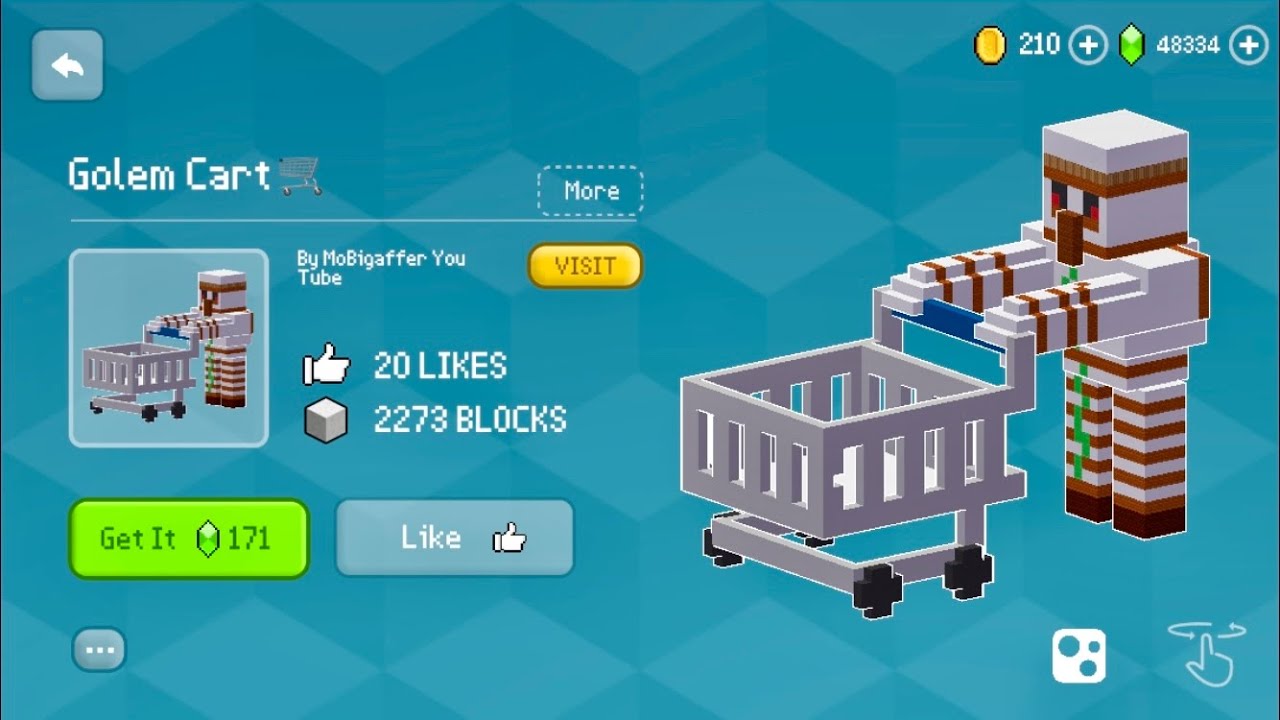 Block Craft 3D: Crafting Game #2694 | Golem Cart 🛒 - YouTube