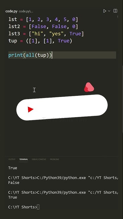 all() in Python - Check If All Items Are True - YouTube