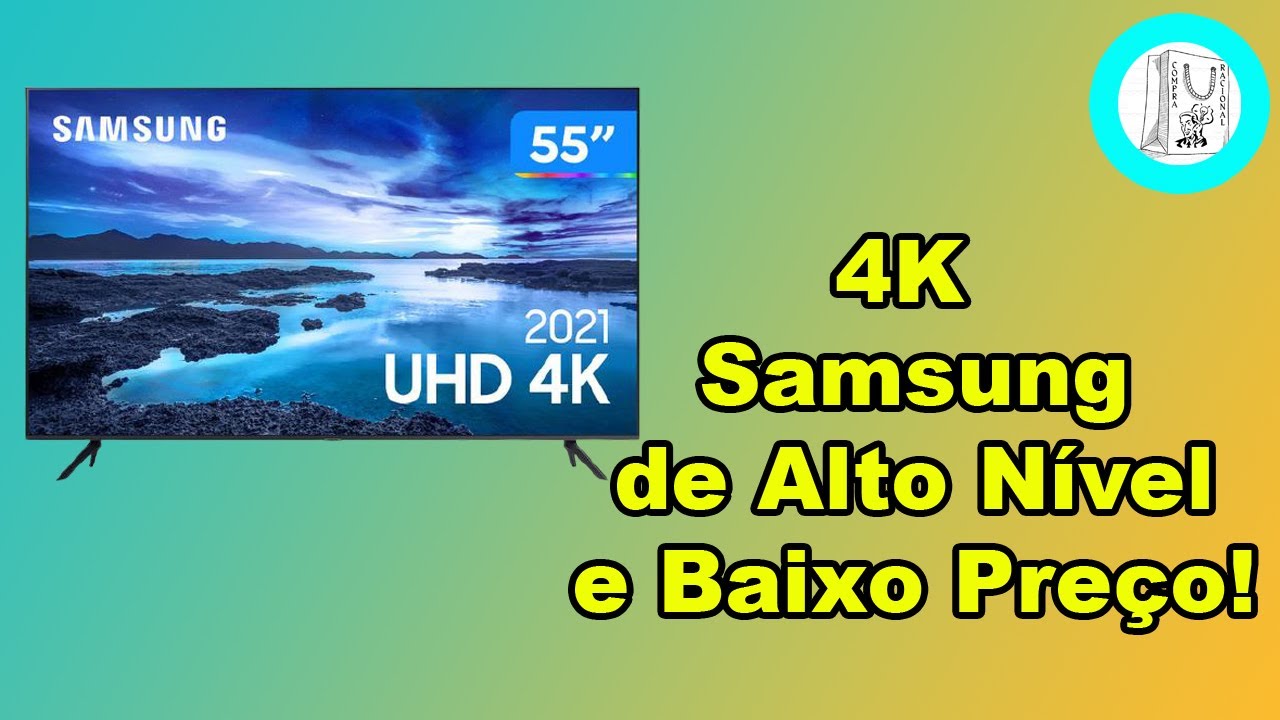 Smart TV 55” Crystal 4K Samsung 55AU7700 Detalhes - YouTube