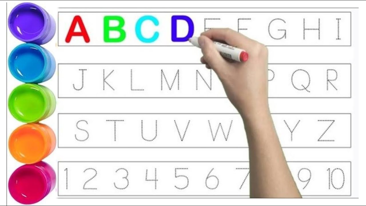 Let's Learn How to Draw and Paint ABCD, A to Z and Numbers 1 to 10 ...