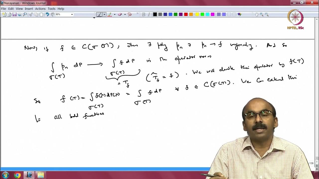 Lec 26 Spectral theorem for a bounded normal operator - YouTube
