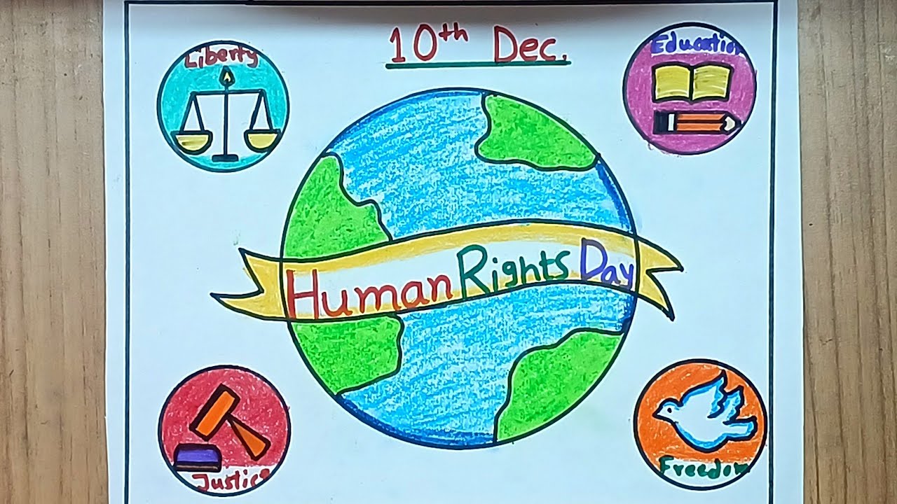 Human Rights Day Poster Drawing| World Human Rights Day Drawing| Human ...