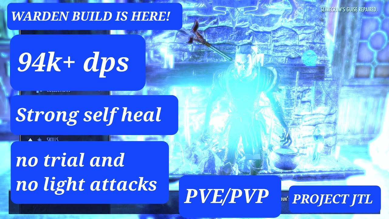 ESO 94K+ dps warden heavy attack build one bar warden - YouTube