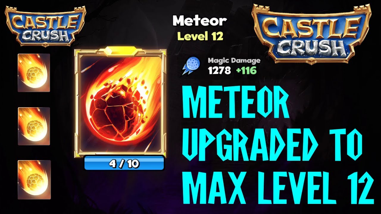 Meteor Upgraded to Max Level 12 & Gameplay - Castle Crush - YouTube