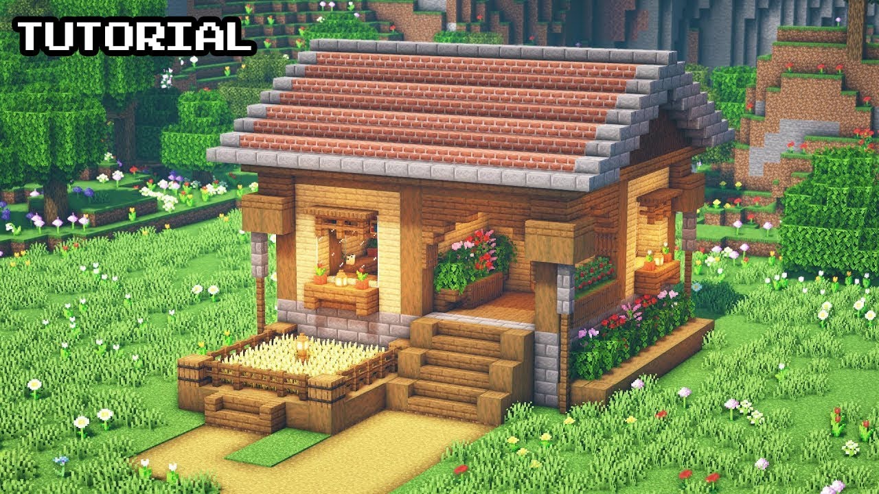 Minecraft : How to build a Cozy Survival Farm House Tutorial 🌰 (#5 ...