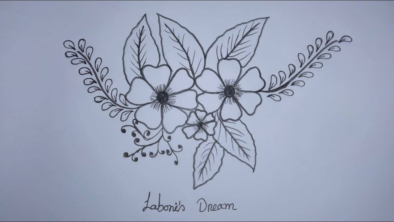 Easy Floral Design Drawing step by step for Beginners.| Floral Design ...
