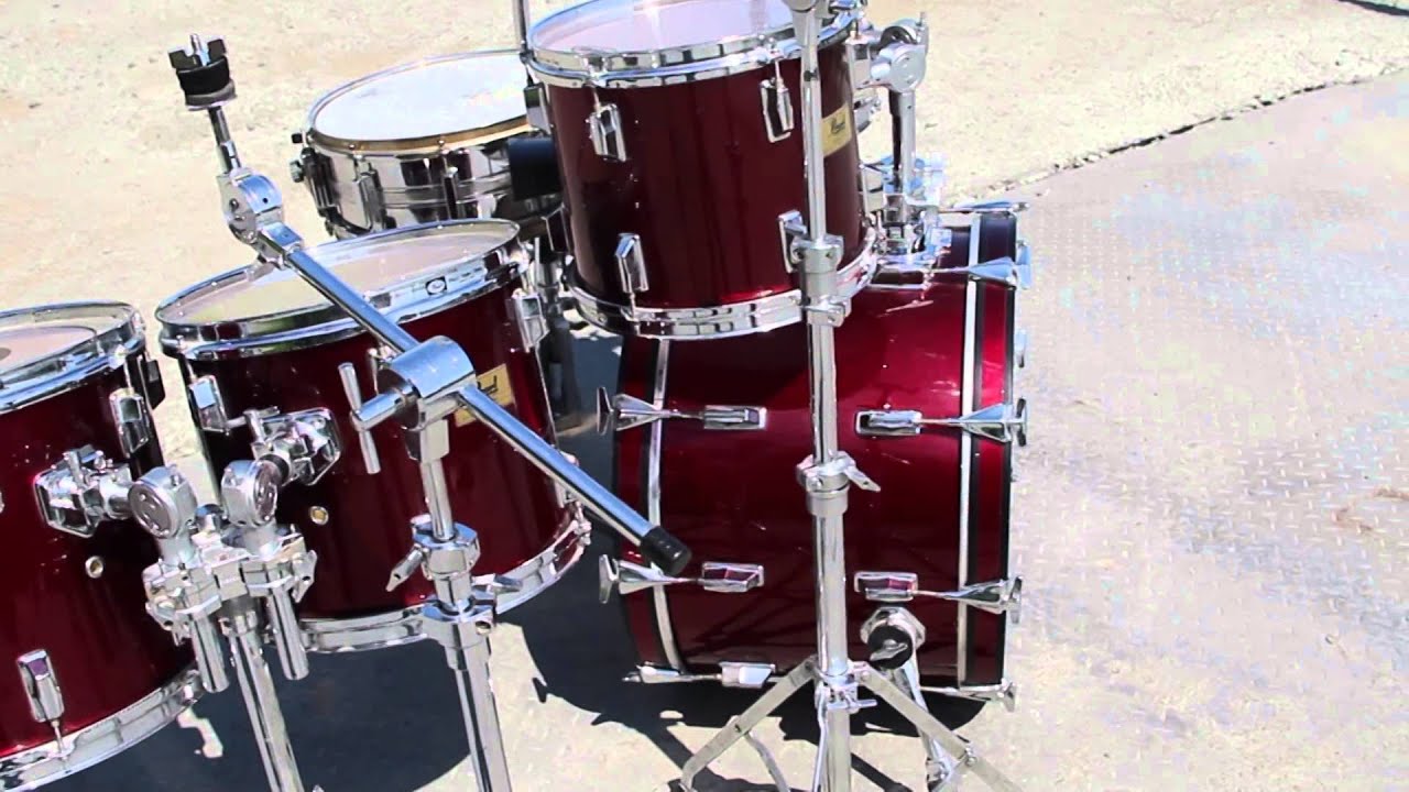 Pearl Fiberglass Shell Drum Set - YouTube