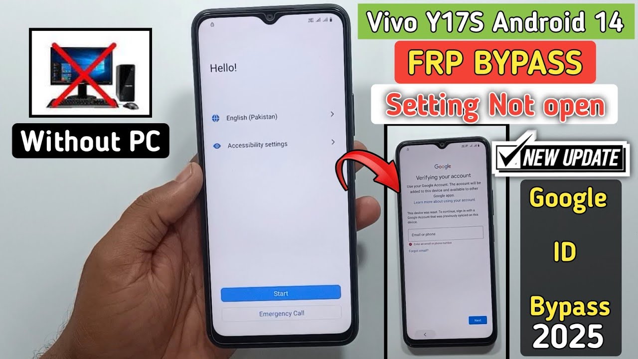 Vivo Y17s Frp Bypass Android 14 (Setting not opening) Latest Security ...