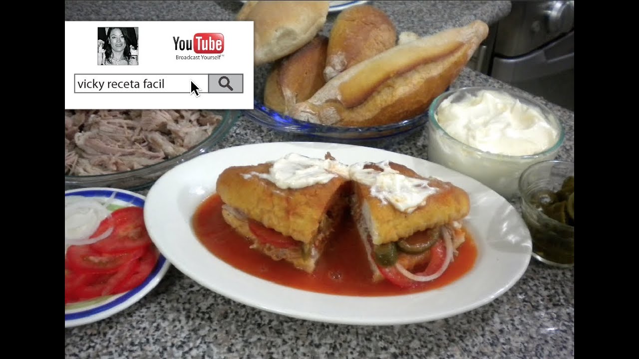 LONCHES DE PIERNA BAÑADOS | TORTAS DE PIERNA | Vicky Receta Facil - YouTube