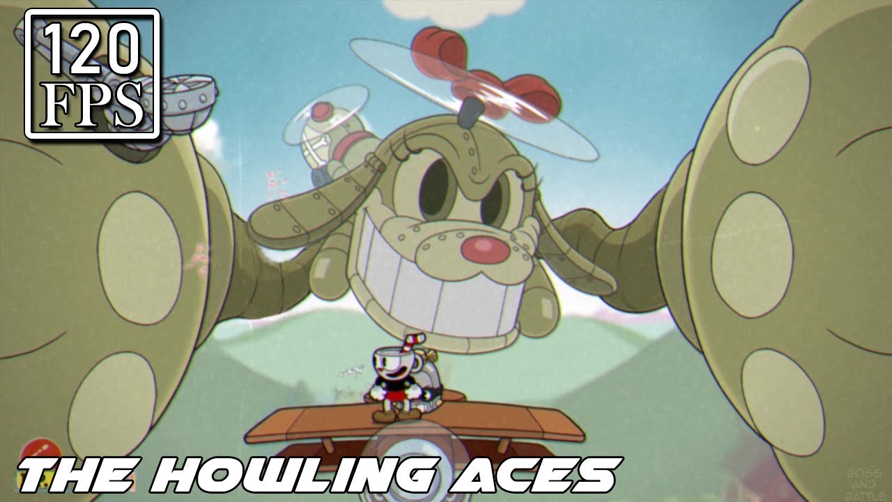 Cuphead DLC - The Howling Aces Boss Fight [120 FPS Upscale] - YouTube