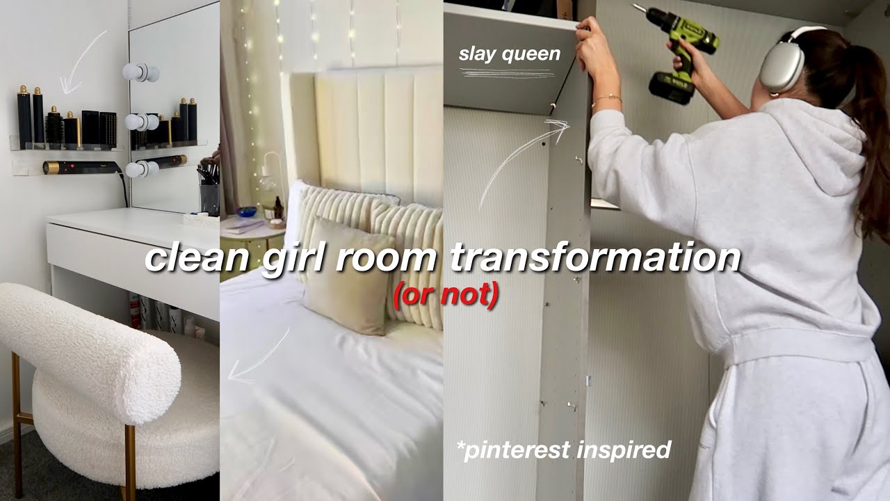 a not so clean girl room transformation || uk - YouTube