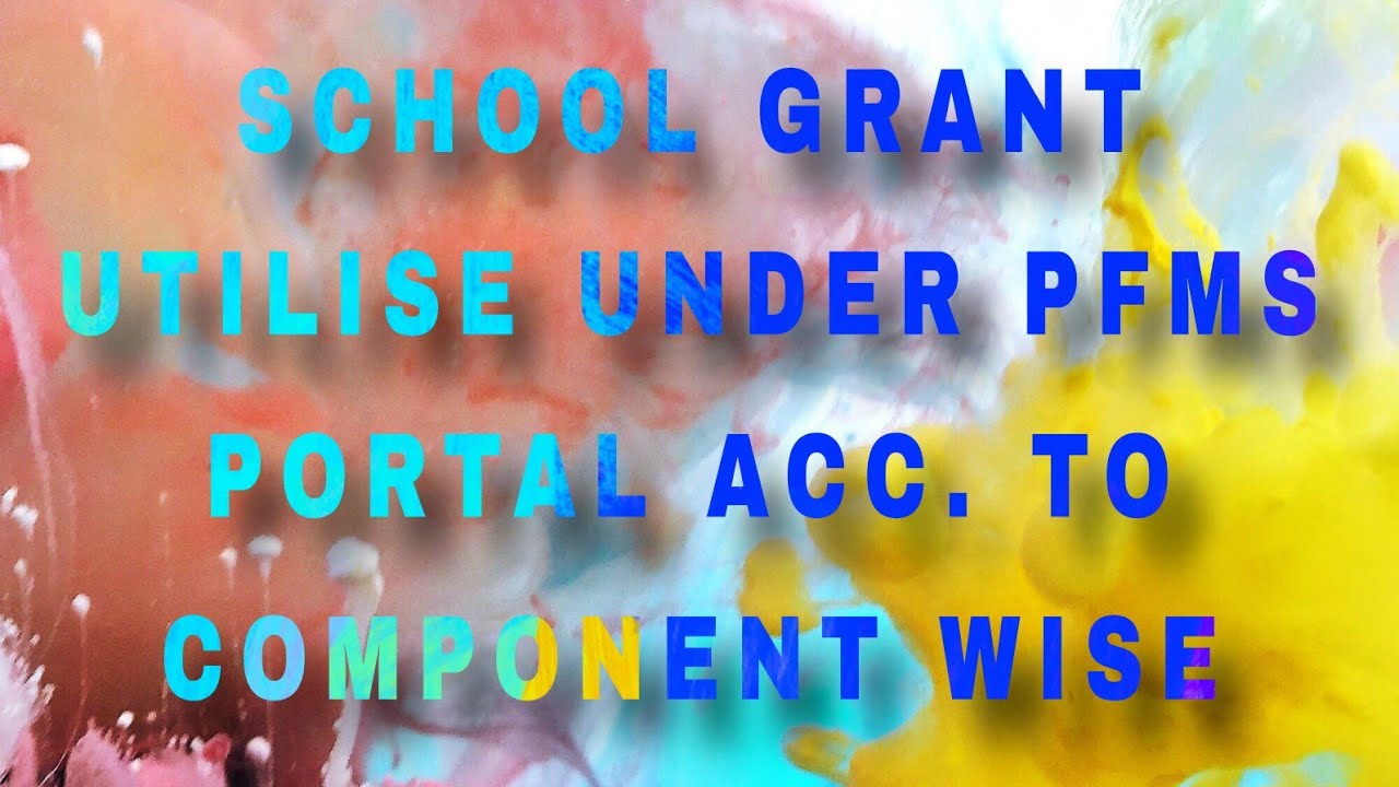 How to utilise school grant with their PFMS components - YouTube