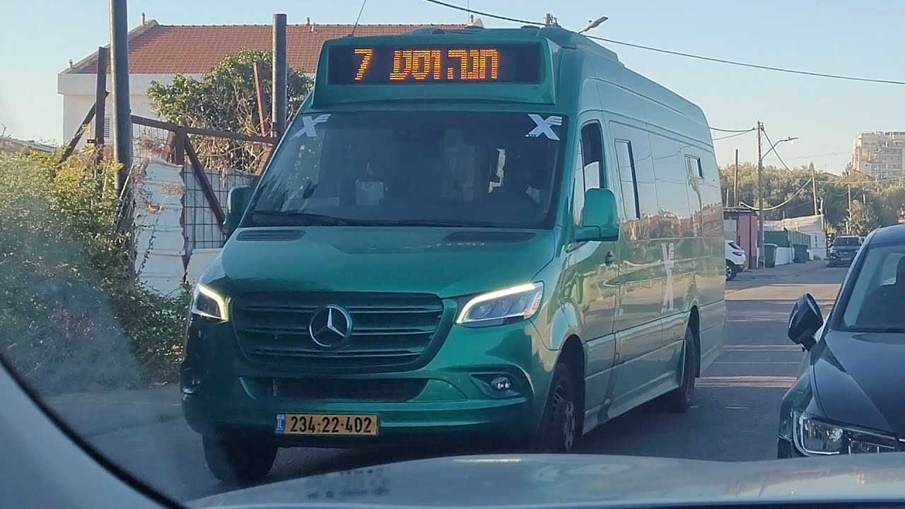 Mercedes Benz Sprinter of Egged on Route 7 on Giborei Israel st. in ...