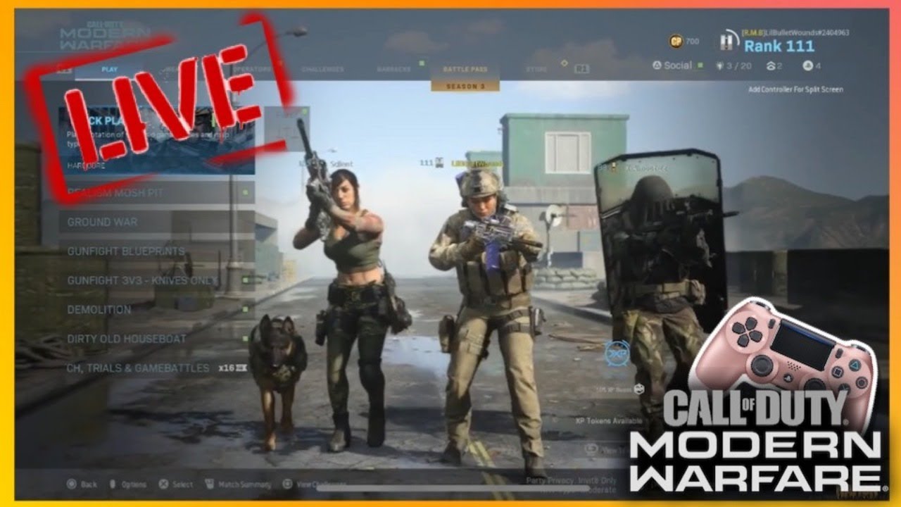 [LIVE] OPEN LOBBY SESSION | CALL OF DUTY MODERN WARFARE | PS4 - YouTube