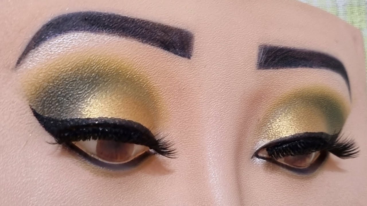 Smokey golden olive eye makeup tutorial | olive green smokey eye makeup ...