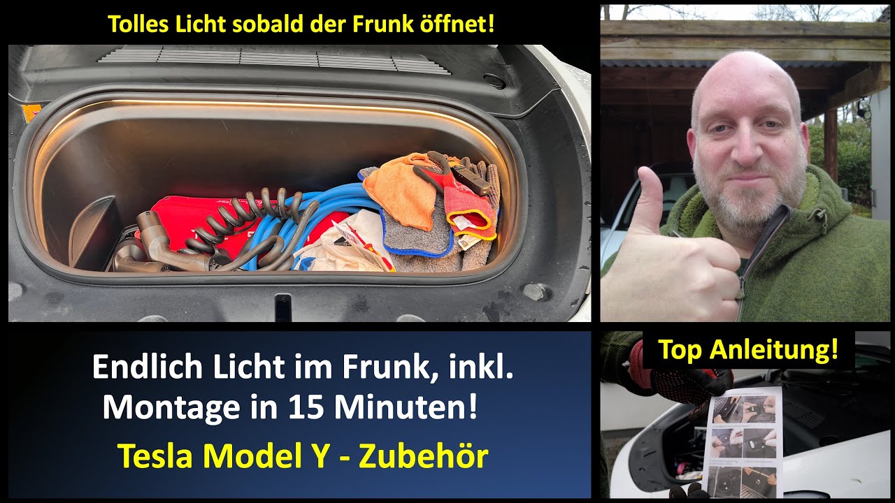 Tesla Model Y und Model 3 - Tolle Frunk Beleuchtung, die jeder in 15 ...