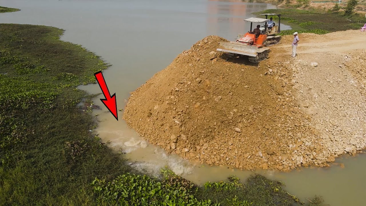 Amazing Project Build Road New Action By two Bulldozer Pushing Land in ...