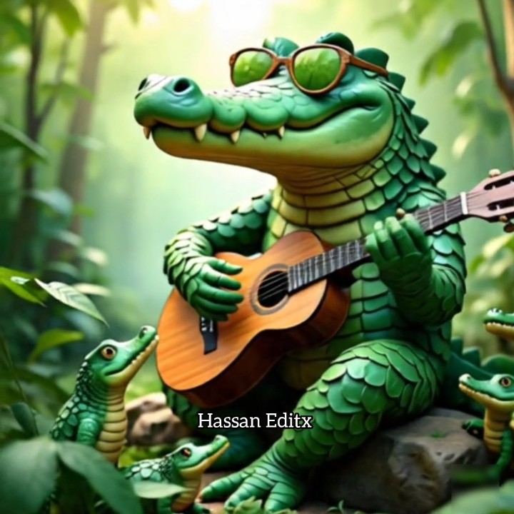 Crocodile With Guitar 🎸🎶 #phonk #phonkmusic - YouTube