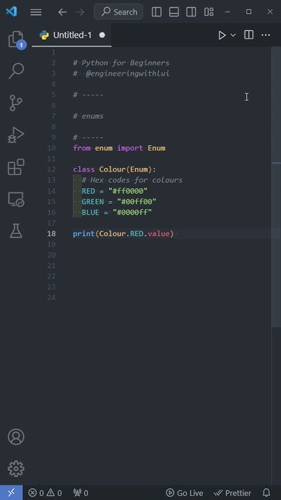 13 - Enums | Python for Beginners | #shorts #coding #python # ...