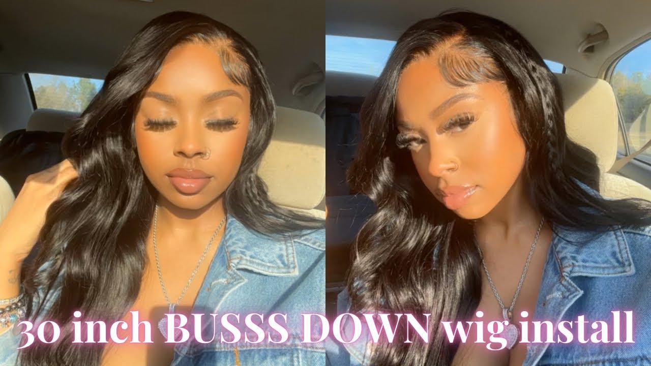super cute 30 inch BUSS DOWN side part wig install/style 💓 | 13x4 ...