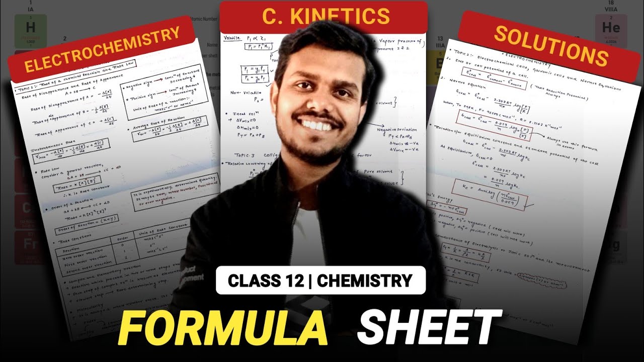 Class 12 Chemistry Formula Sheet | All Formulas | CBSE Board 2025 - YouTube