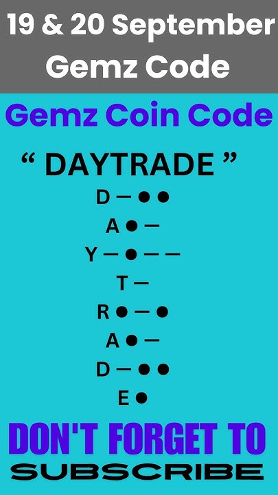 19 September Gemz Daily Code Today - Aaj ka Gemz code kya hai #gemzcoin #gemzcode - YouTube