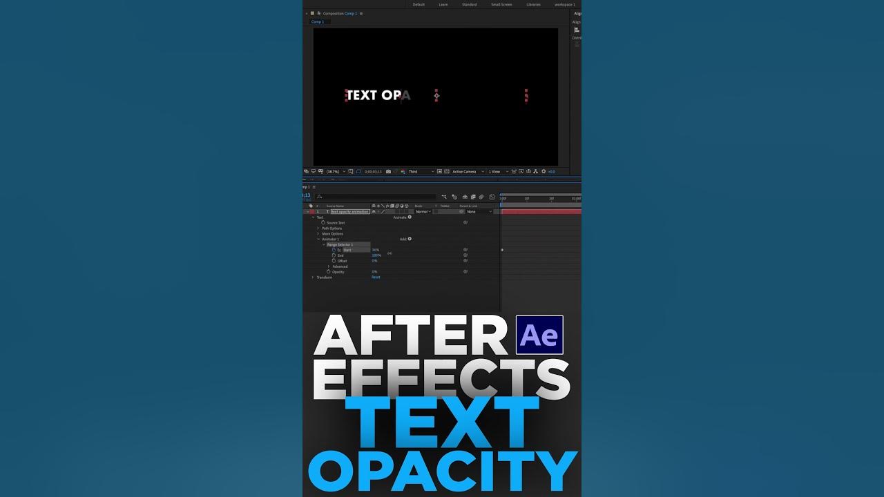 After Effects: How to animate text opacity - YouTube