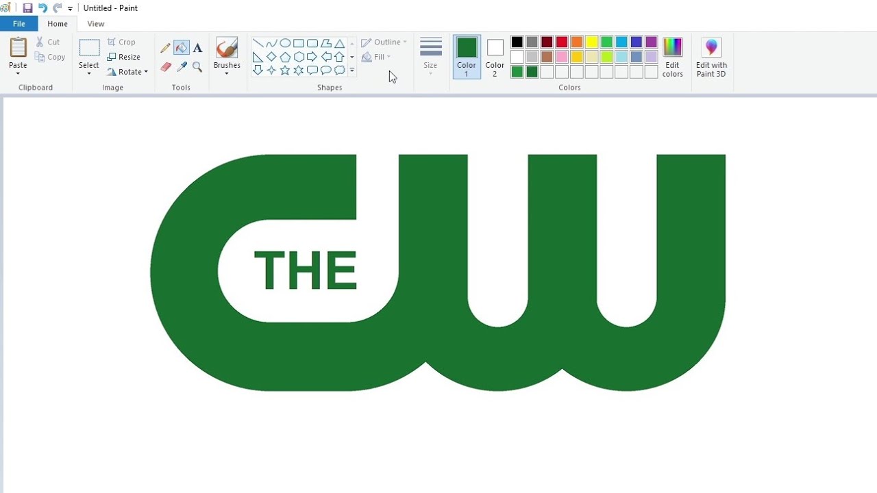 How to draw The CW Television Network logo using MS Paint | How to draw ...