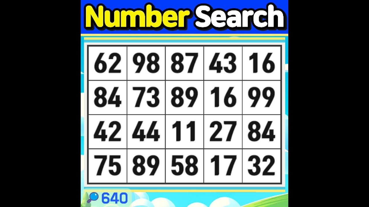 Number Search #640 Are you here for some brain training?【Match | brain ...