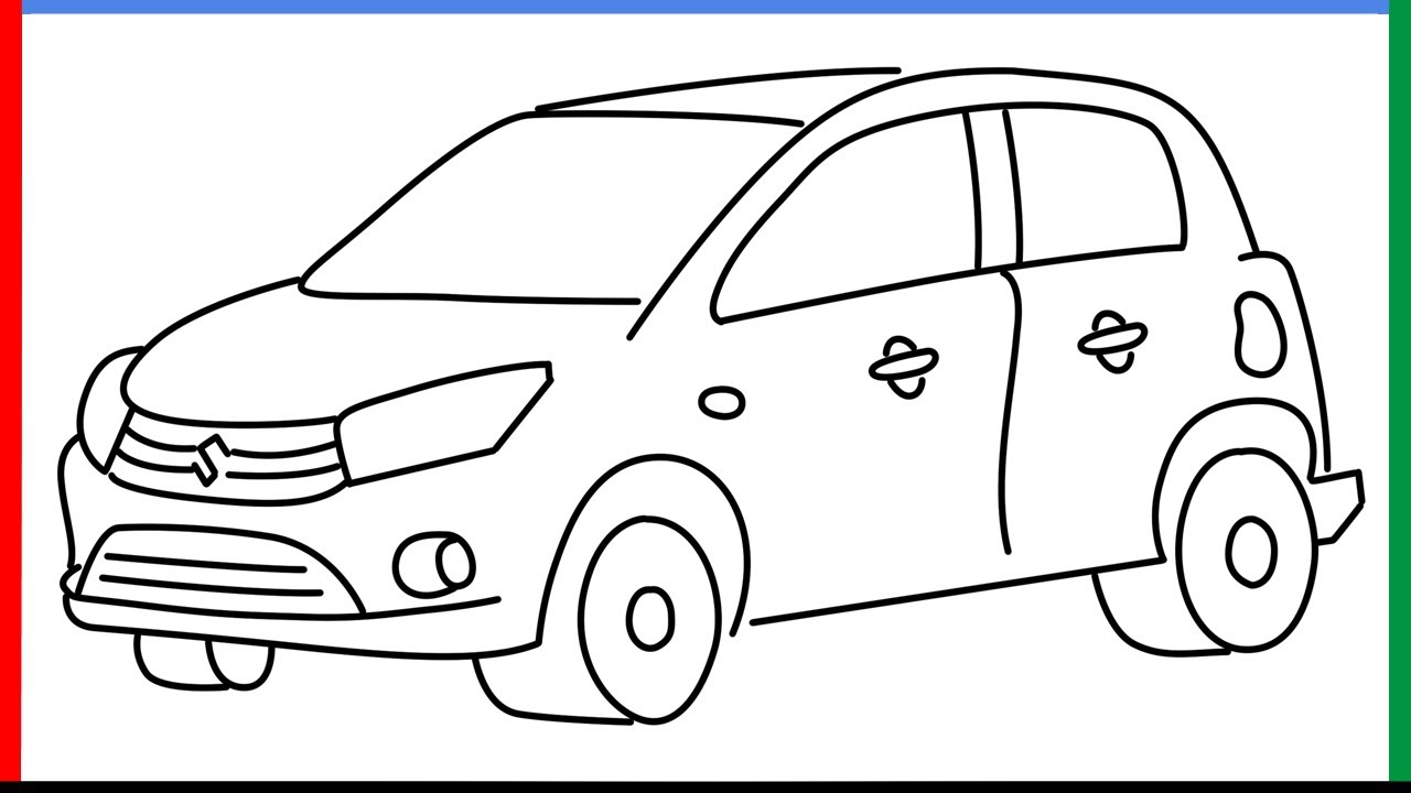 How to draw Suzuki Celerio step by step for beginners - YouTube