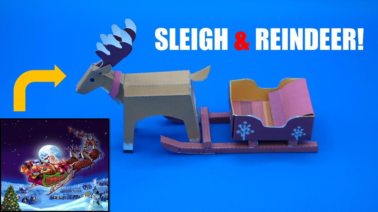 How To Make Paper REINDEER SLEIGH! (Tutorial) - YouTube