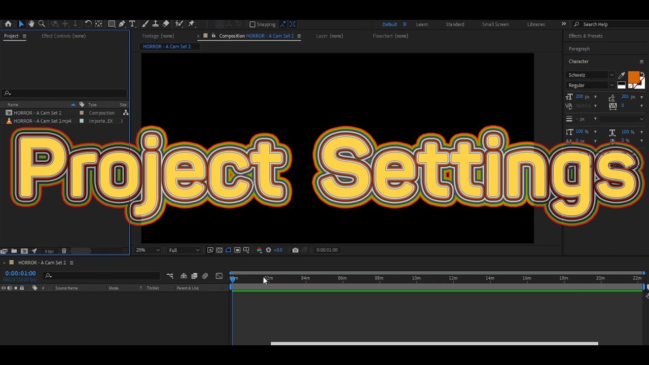 Project Setting in After Effect - YouTube