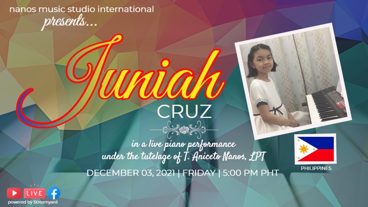 JUNIAH CRUZ | LIVE PERFORMANCE PIANO RECITAL | DEC. 03, 2021 - YouTube