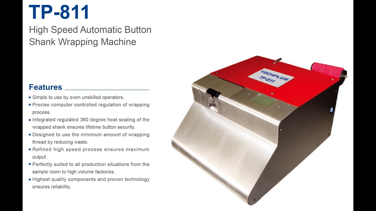 TP-811U Automatic Button Shank Wrapping Machine - YouTube