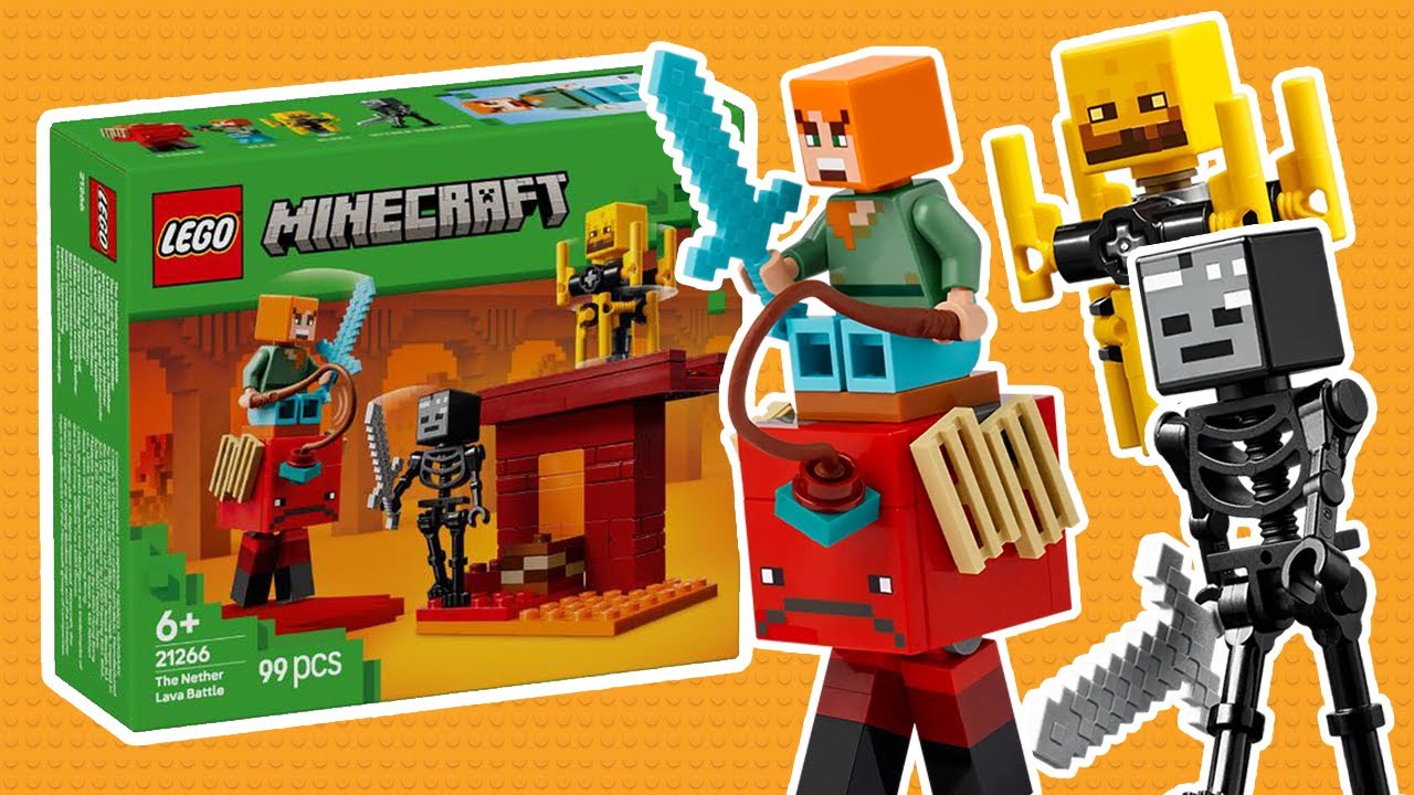 LEGO Minecraft 21266 Nether Lava Battle Speed Build! 🔥 Alex vs Wither ...