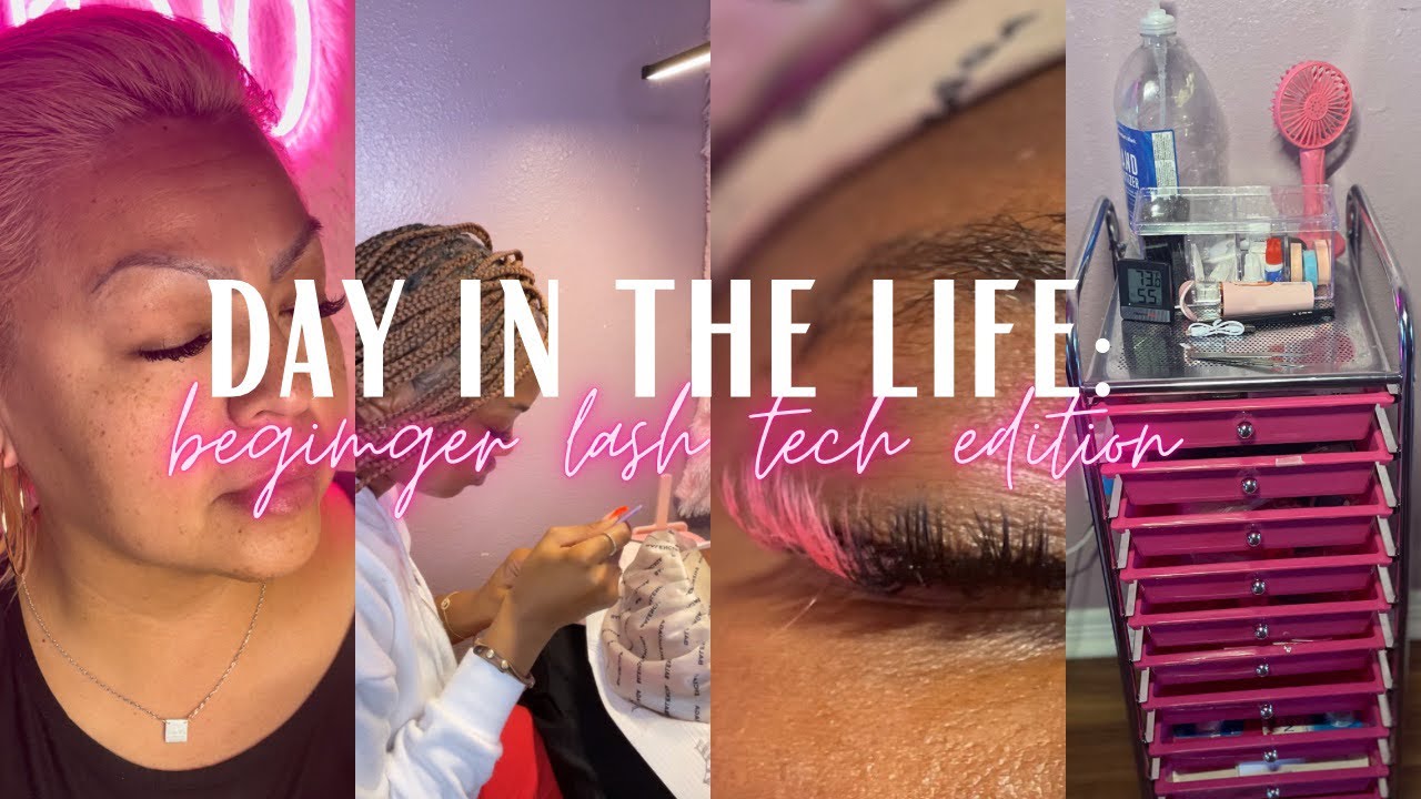 DAY IN THE LIFE $ BEGINNER LASH TECH EDITION 💕 | lash prep, errands run ...
