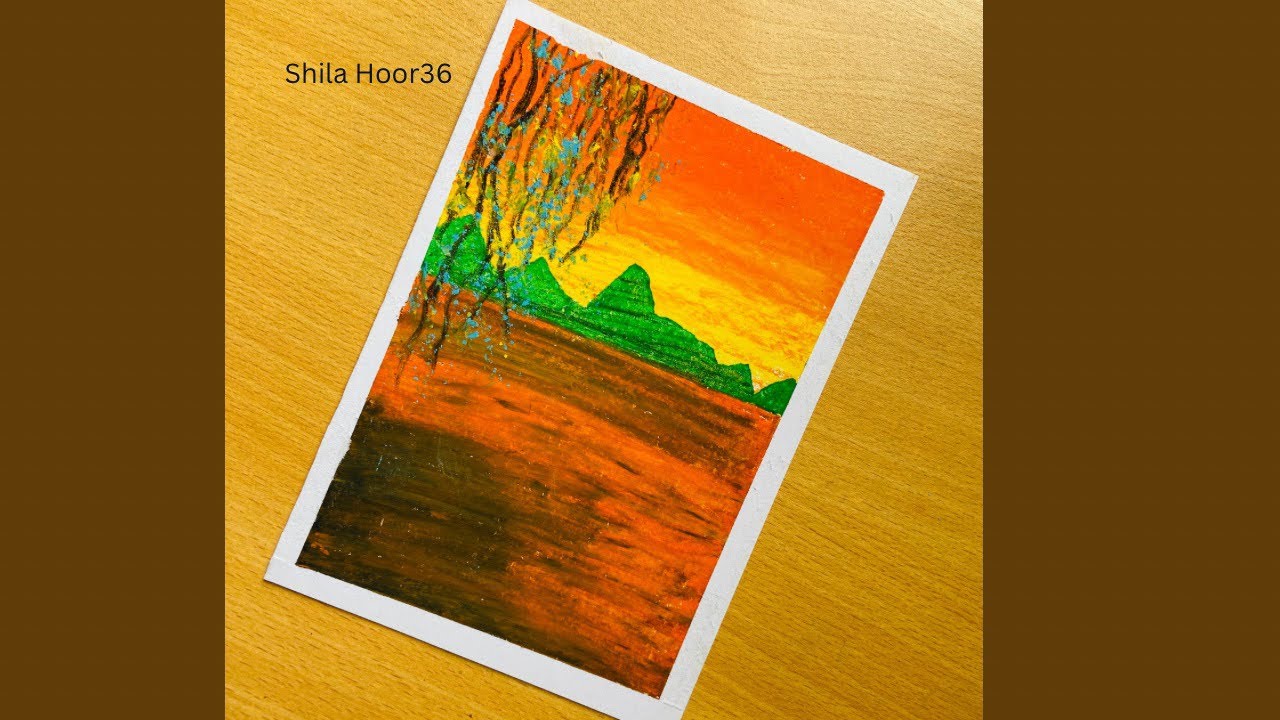 How to draw Beautiful sunset in the Beach || scenery drawing ...