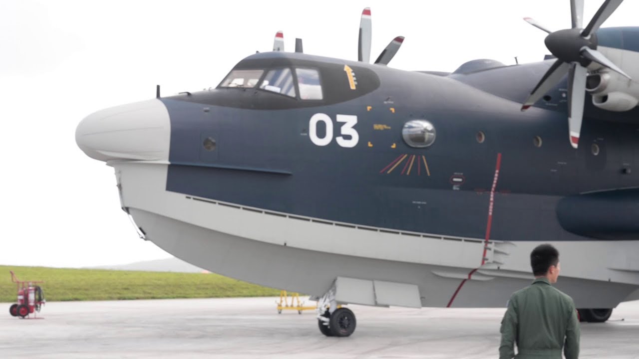 Japanese Navy ShinMaywa US-2 SAR training - YouTube