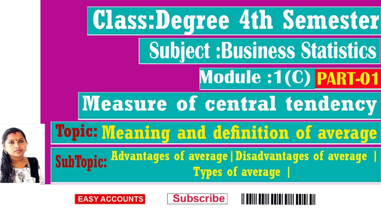 Degree 4th Sem| STATISTICS | Module -1(C)(Part-01)| Measure of central ...
