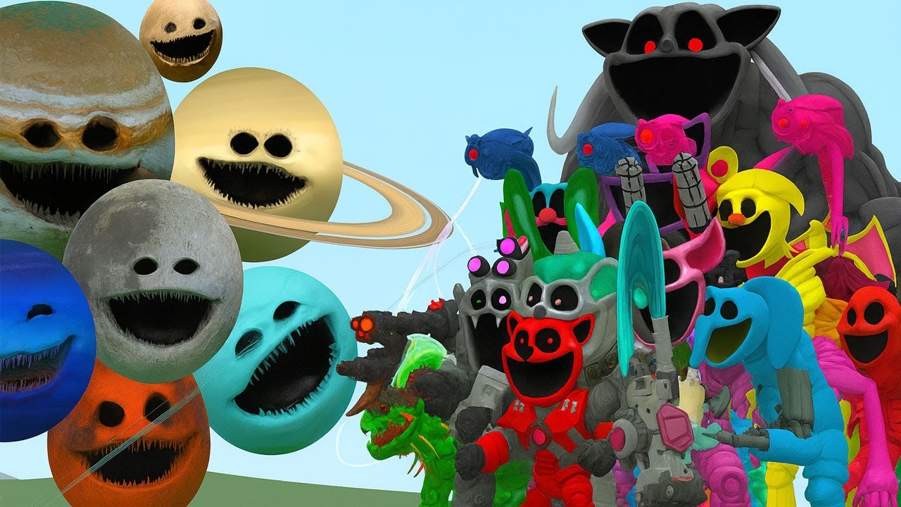 Mecha Titan Smiling Critters vs. All Awakened Solar System Planets ...