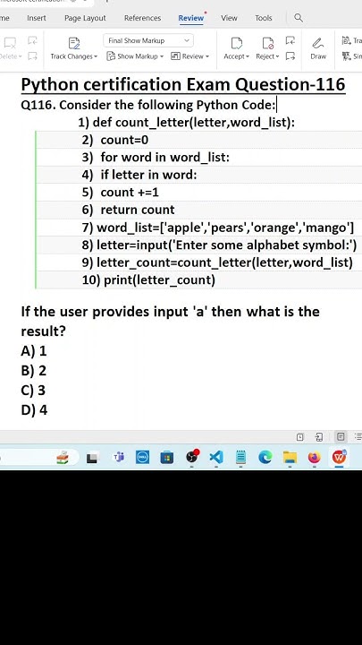 Python Certification Exam Question 116shorts Shortsfeed Python Certification Shortvideo