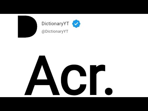 Acr. Meaning in English - YouTube