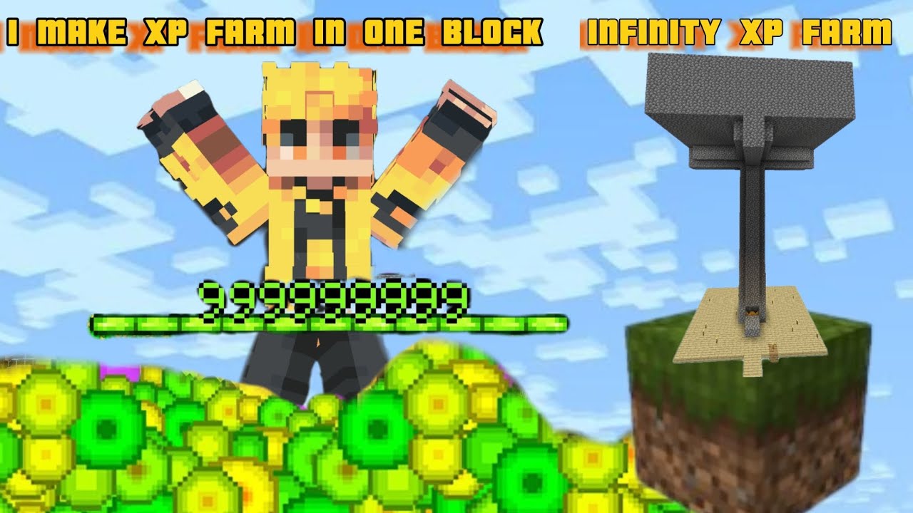 I MADE XP FARM IN ONE BLOCK. MINECRAFT. PE 1.21. EASY XP FARM. # ...