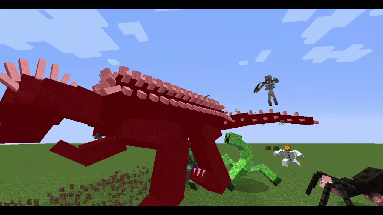Anguirus Vs Mutant Beasts Team in Minecraft Mobs Battle Gojicraft Vs ...
