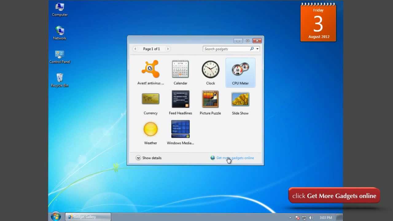 How To Add Gadgets On Desktop - YouTube