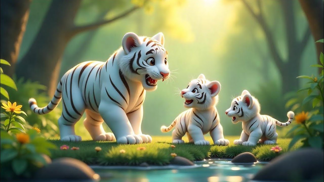 THE RARE AND MAJESTIC WHITE TIGER | KIDS FAIRY TALES STORY | BEDTIME ...