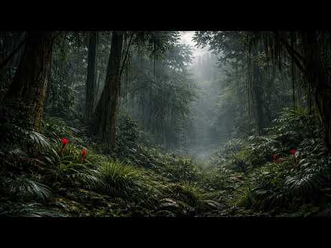 4K Yağmurlu Orman Manzarası | Karanlık ve Huzurlu Doğa | TV Tablo Arka Plan Videosu