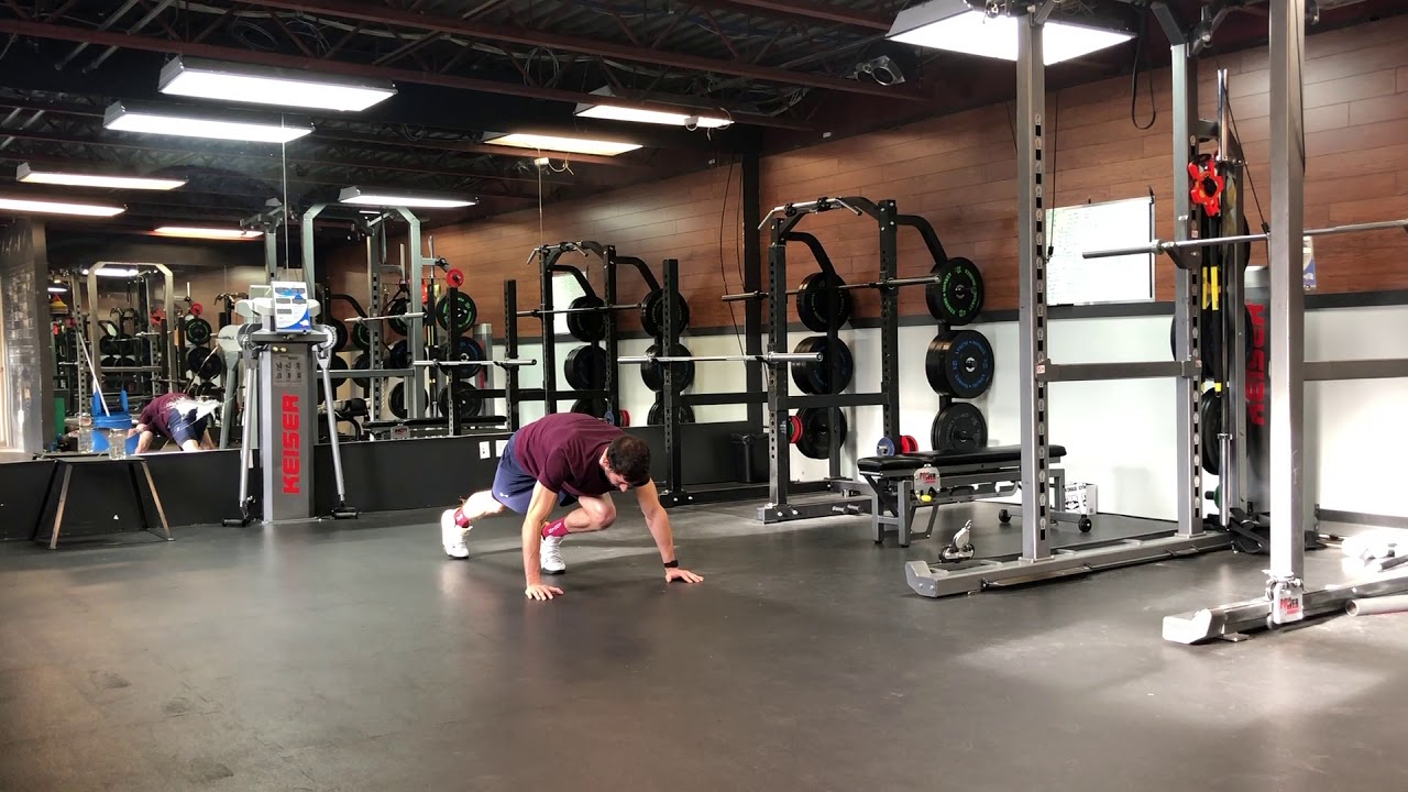 Foot forward 4 point stance to sprint - YouTube