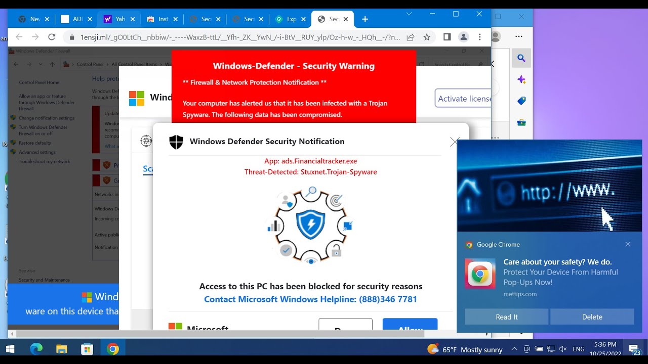 (888)346 7781 fake Windows Defender Security Notification scam. - YouTube
